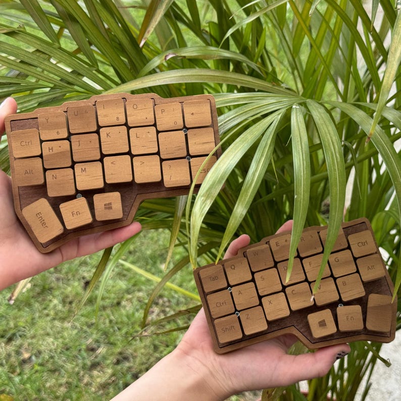 Wooden Split Mechanical Keyboard - Etsy