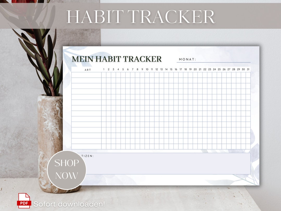 Monthly Habit Tracker for Printing, Habits, Template, Routine Tracker ...