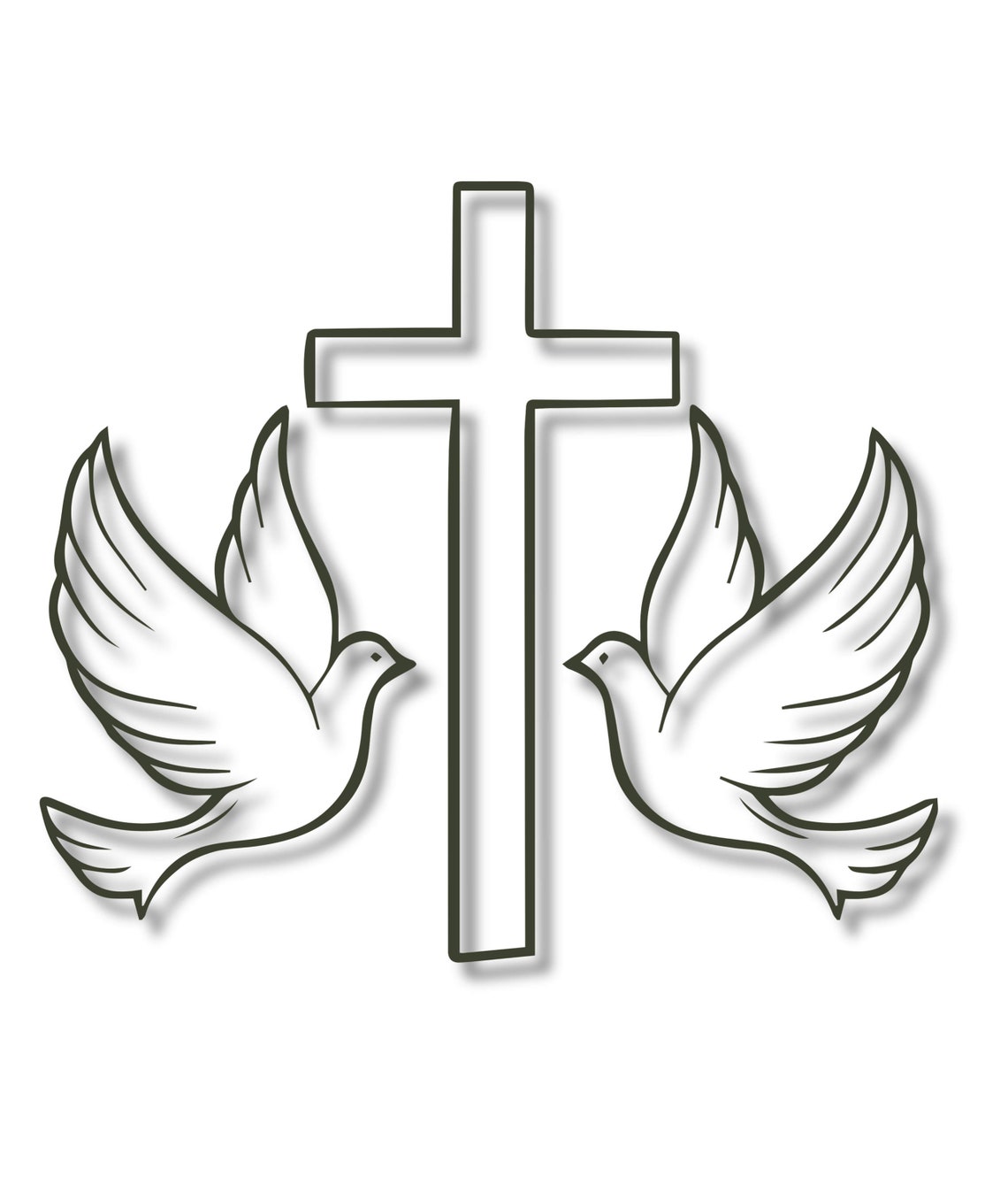 Flying Dove With Cross, Dove Digital Files, Religious SVG, PNG, JPG ...