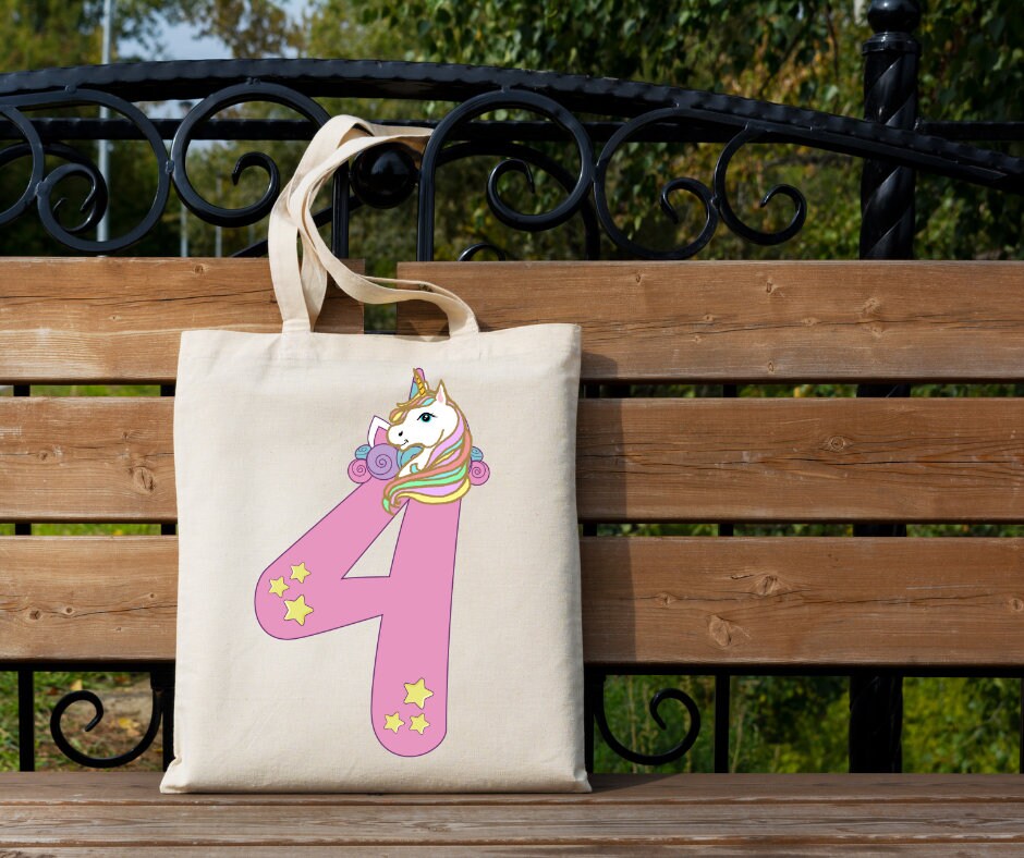 Unicorn Number 4 Design – Birthday Party SVG, PNG, JPG Files - Etsy