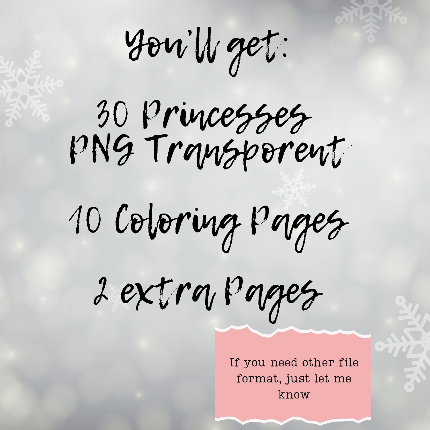 Clip Art and Coloring Pages winter Princess - Etsy