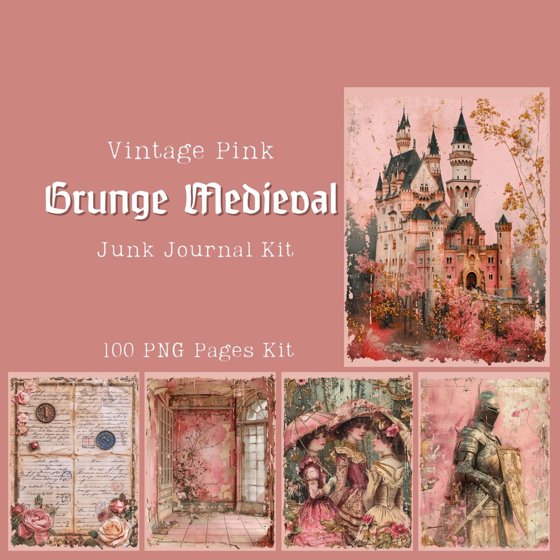 Grunge Medieval Junk Journal Pages 100 Vintage Junk Journal Printable ...