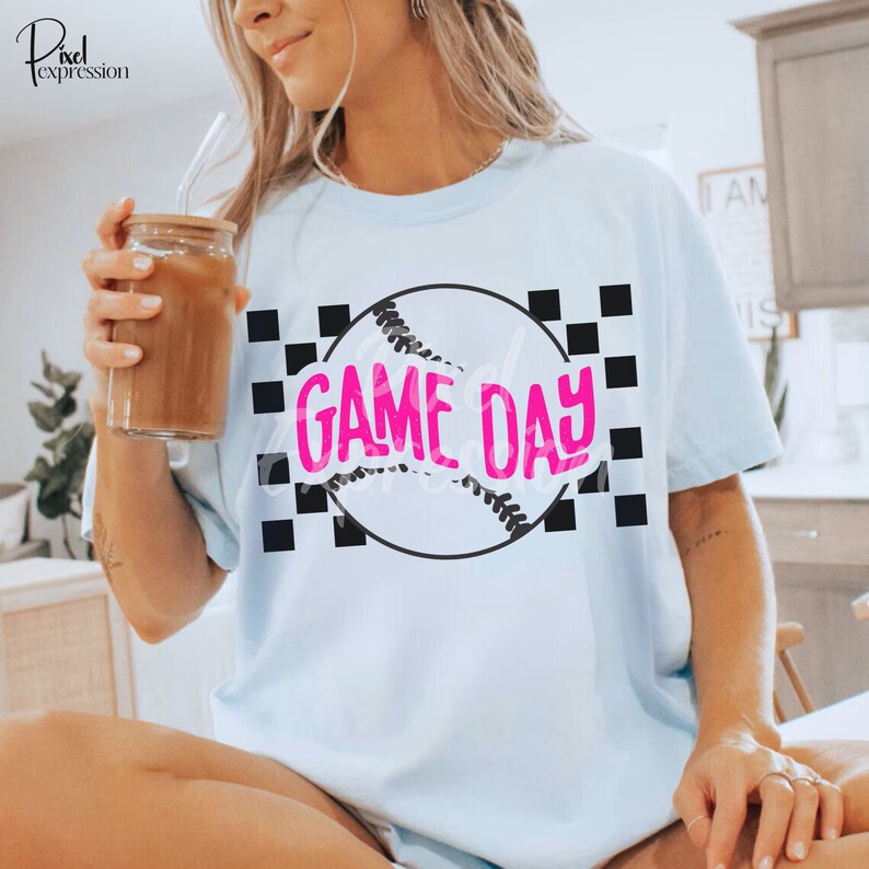 Checkered Baseball SVG, Game Day SVG, Baseball PNG, Baseball Game ...