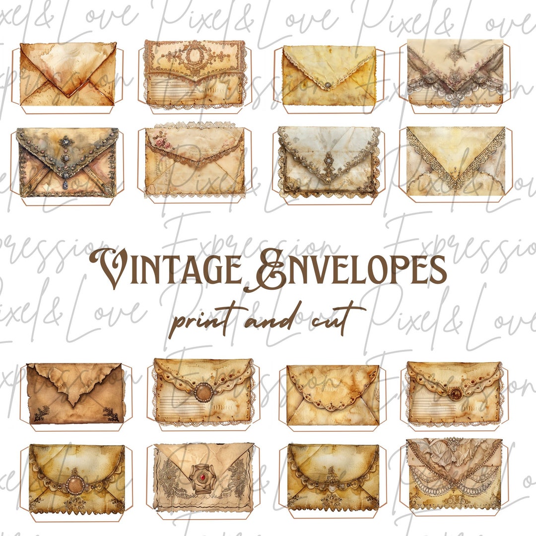 Vintage Victorian Envelopes Set | 20 Envelopes Set | Commercial Use ...