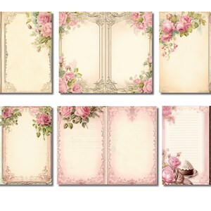 Pink Vintage Double Pages Set 0f 50 Double Pages Old Aged Scrapbooking ...