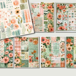 Cozy Cottagecore Life Coral Green 100 Sheet | Summer Scrapbook Paper ...