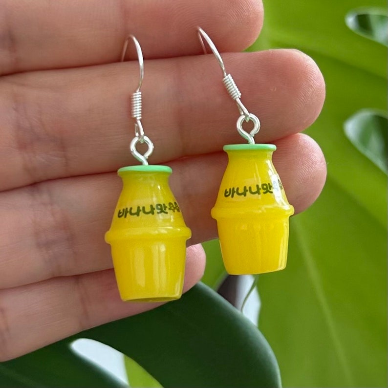Binggrae Mini Korean Banana Milk Earrings Strawberry Milk Melon Milk - Etsy