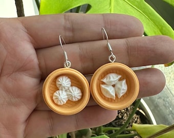 Chinese Char Siu BBQ Pork Bun Bao Earrings Findings Sterling Silver ...