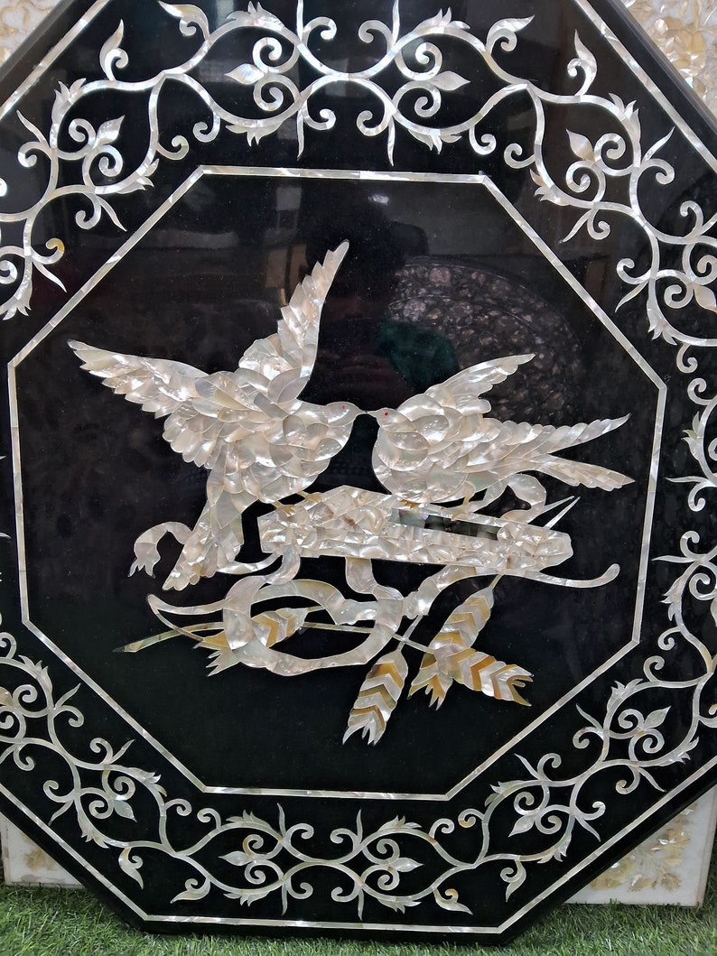 Handcrafted Mother of Pearl Inlay Work Table Top - Unique Home Decor ...