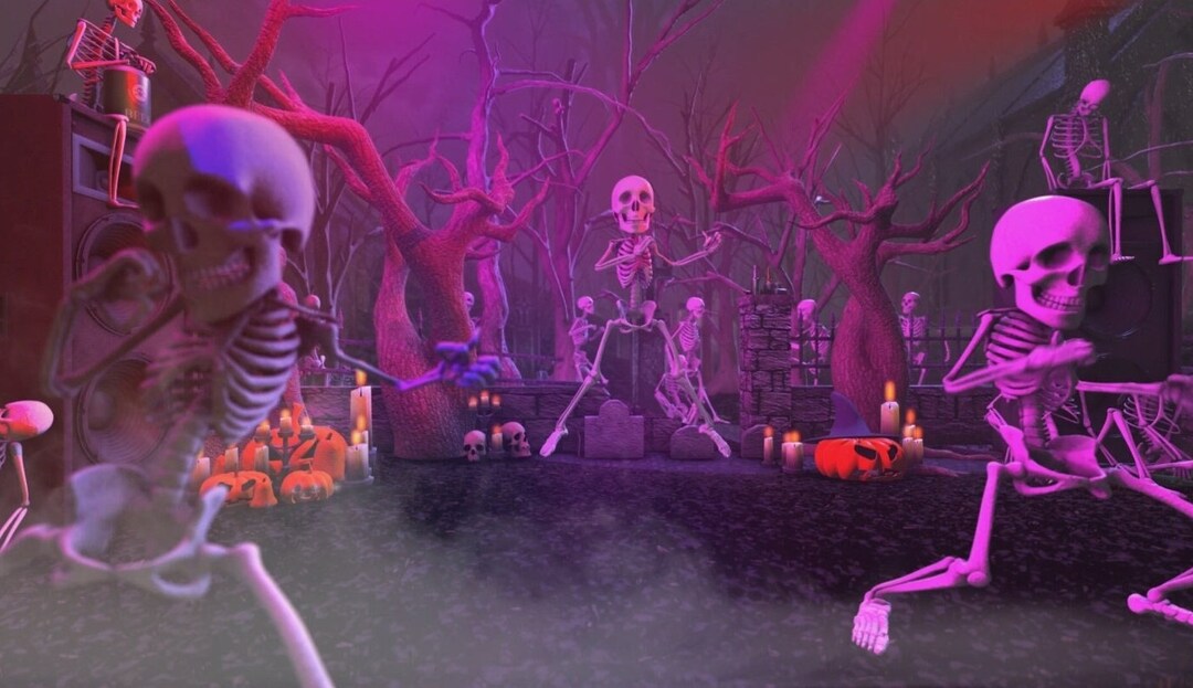 Projector Window Display Skeletons Graveyard Dance-rave - Etsy