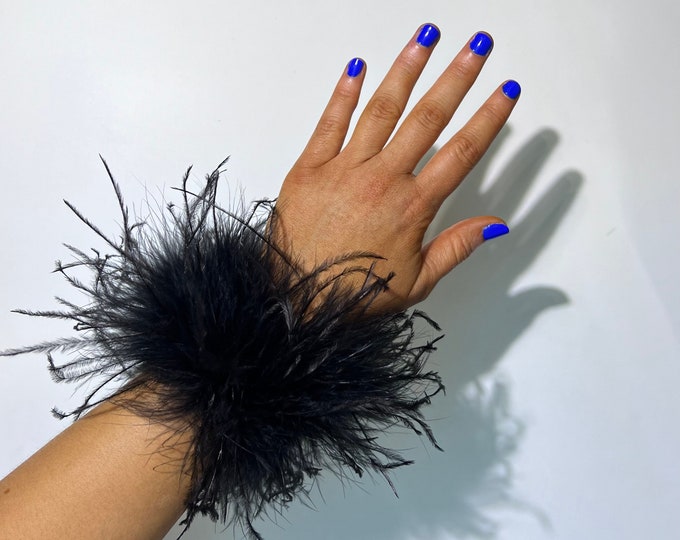 The Black Swan Feather Cuffs-feather Cuff Set-black Gothic Cuffs-gothic ...