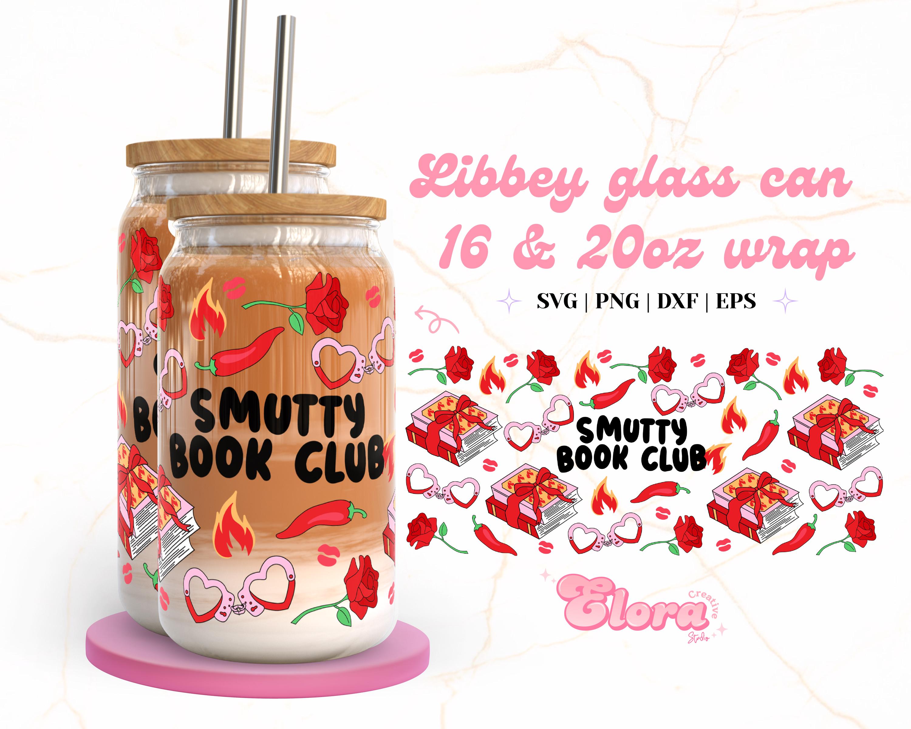 Smutty Book Club Bookish Libbey 16oz & 20oz Can Glass, Bookish Dark ...