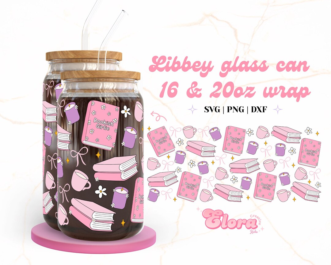 Bookish Essentials Libbey 16oz & 20oz Can Glass, Books Coffee and ...