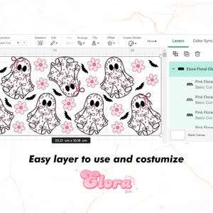 Pink Floral Girly Coquette Halloween Ghost Glass Can 16oz | 20oz Wrap ...