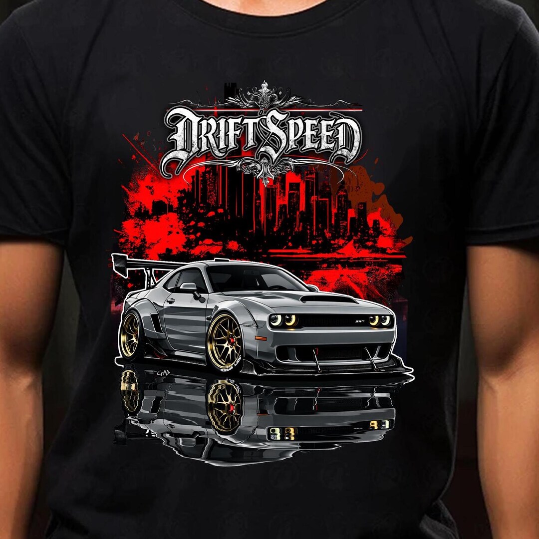 Dodge Challenger SRT Hellcat Widebody T-shirt – Drift Speed Muscle Car ...