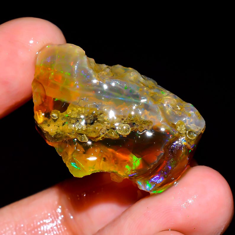 A One Quality 100% Natural Welo Fire Ethiopian Opal Fancy Shape Rough ...