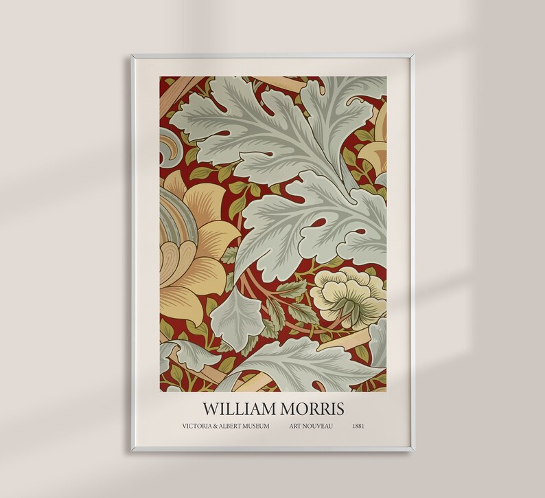 Set of 6 William Morris Poster, Exhibition Print Set, Botanical Print Set, Flower Art Nouveau ...