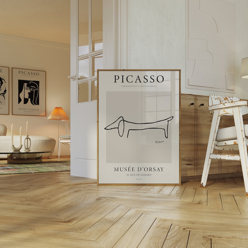Picasso Dog Drawing - Etsy