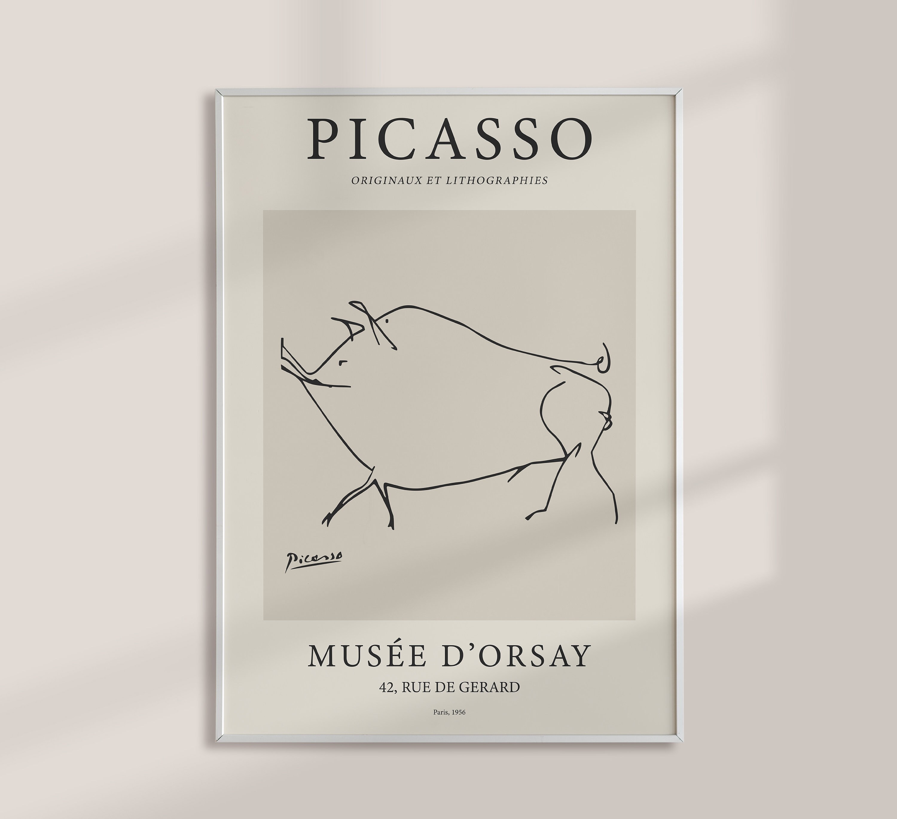 Picasso Pig Poster, Pablo Picasso Print, Animal Print, Modern Gallery ...
