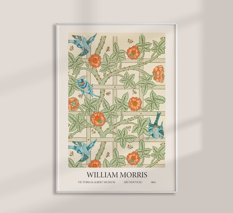 Set of 6 William Morris Poster, Exhibition Print Set, Botanical Print Set, Flower Art Nouveau ...