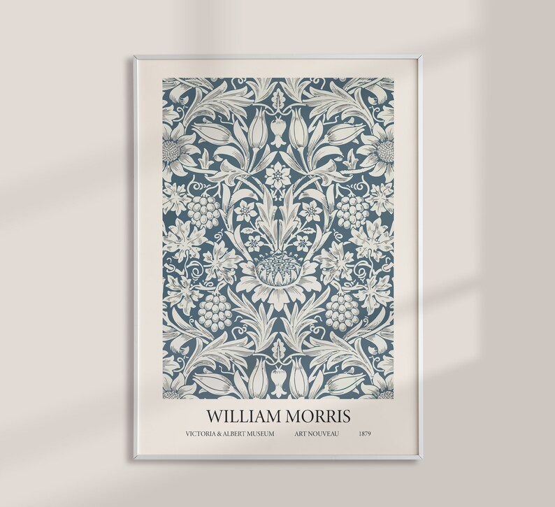 Set of 6 William Morris Poster, Exhibition Print Set, Botanical Print Set, Flower Art Nouveau ...