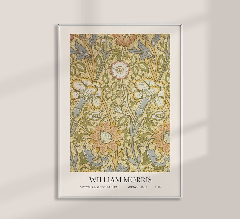 Set of 6 William Morris Poster, Exhibition Print Set, Botanical Print Set, Flower Art Nouveau ...