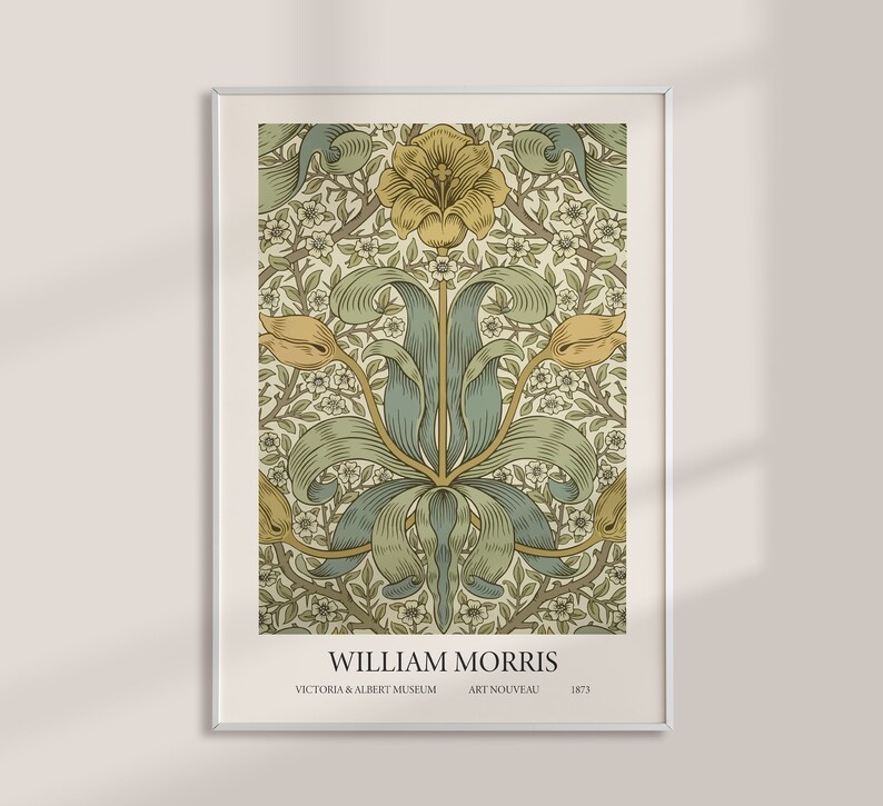 Set of 6 William Morris Poster, Exhibition Print Set, Botanical Print Set, Flower Art Nouveau ...