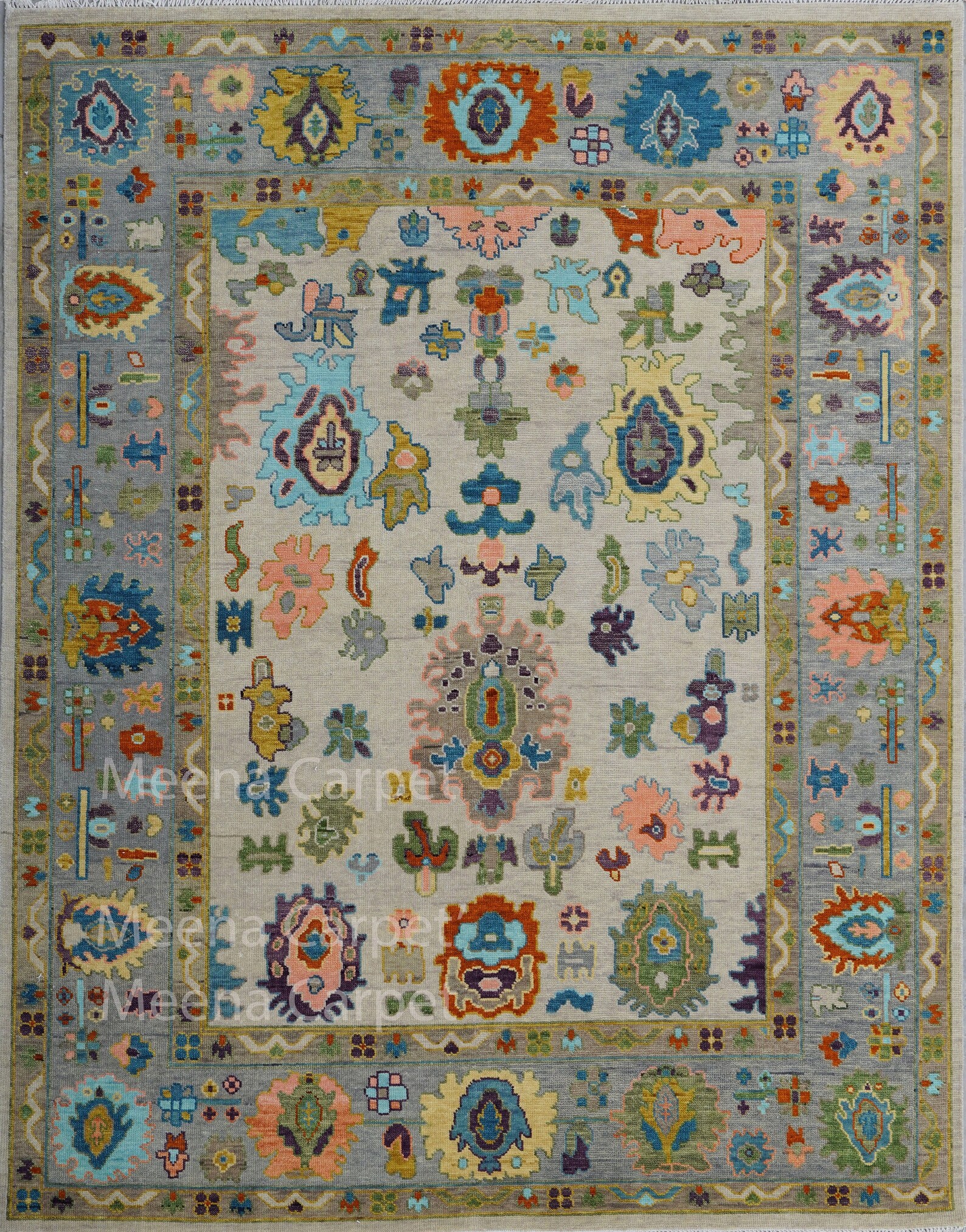 Colourful Oushak Rugs, Handmade Oushak Rugs, 8x10 Oushak Rug, Rugs for ...