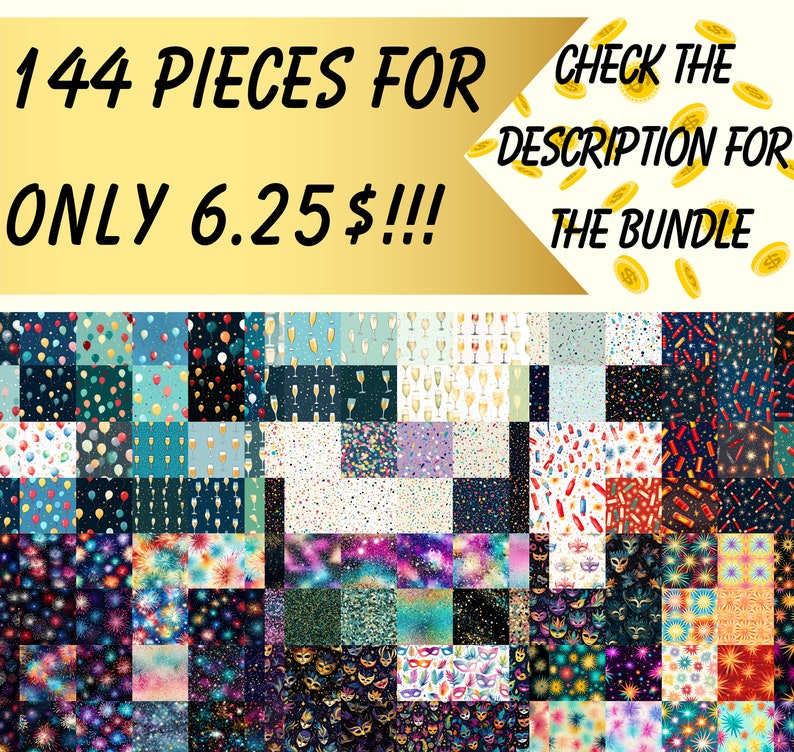 Confetti Patterns Digital Paper Printable Seamless Pattern Confetti ...