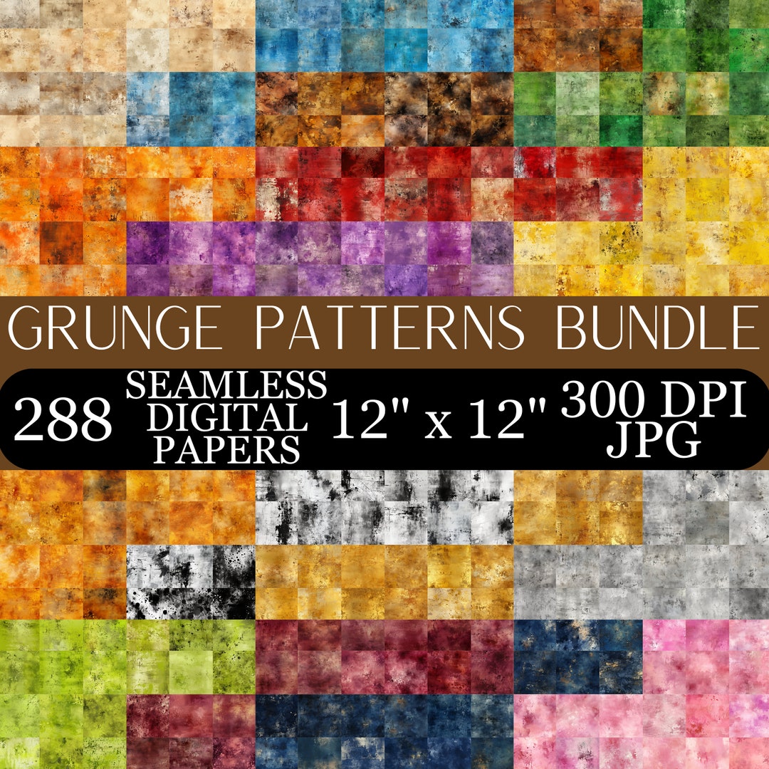 Grunge Patterns Digital Paper Printable Seamless Pattern Grunge ...