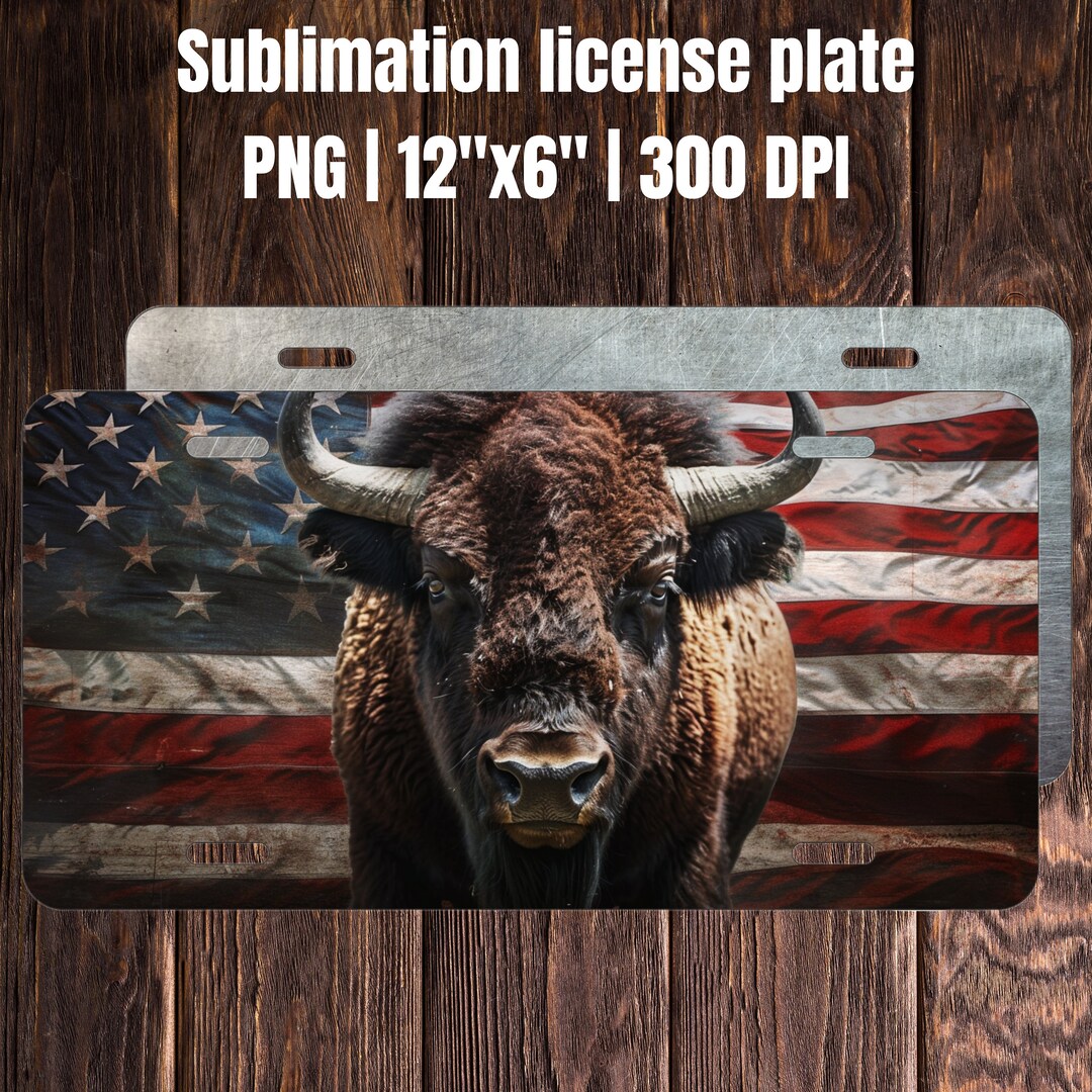 License Plate PNG, License Plate Design, American Flag PNG, Bison ...