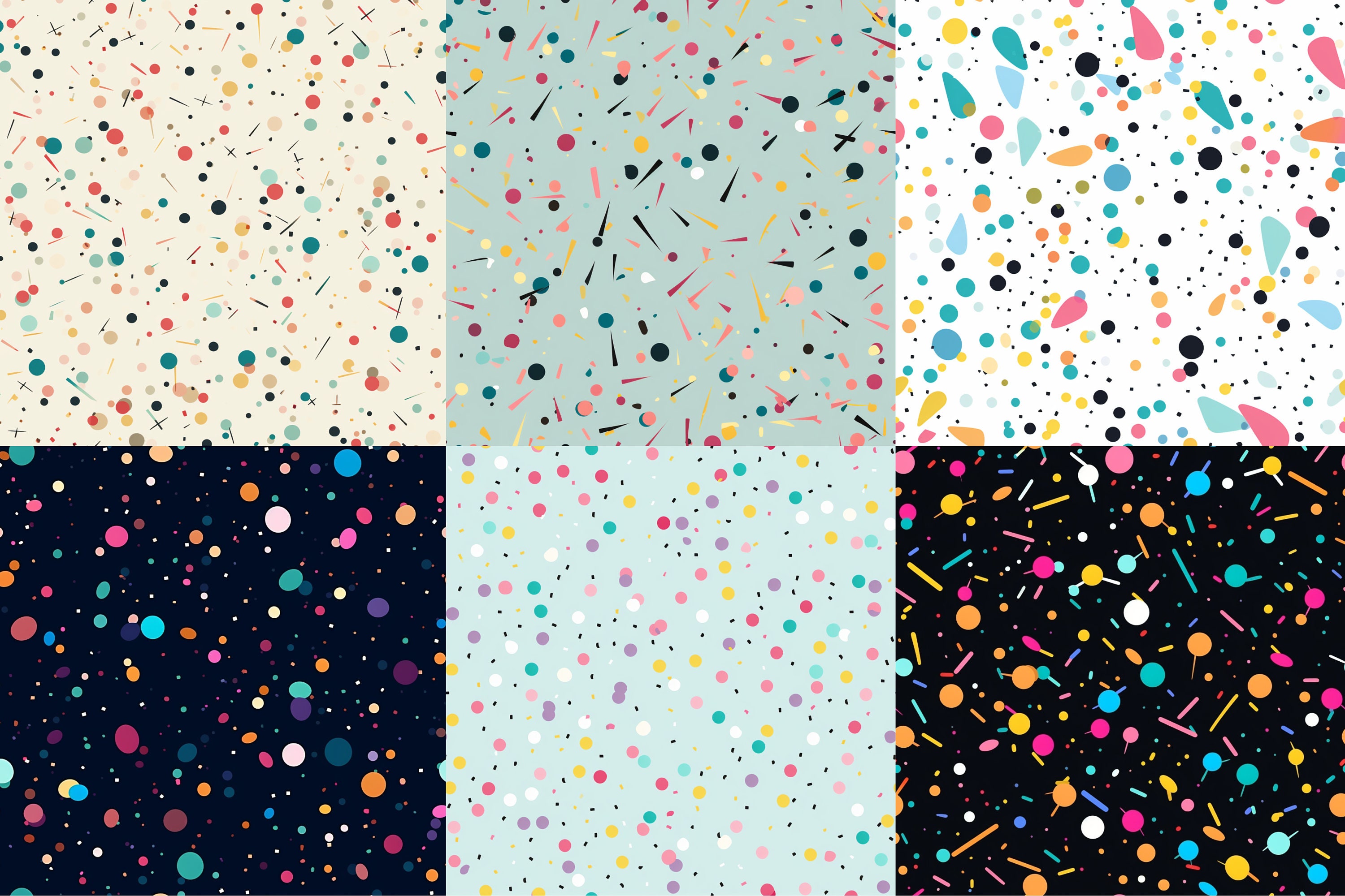 Confetti Patterns Digital Paper Printable Seamless Pattern Confetti ...