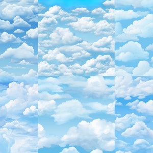 Clear Sky Digital Paper Printable Seamless Pattern Sky Background ...