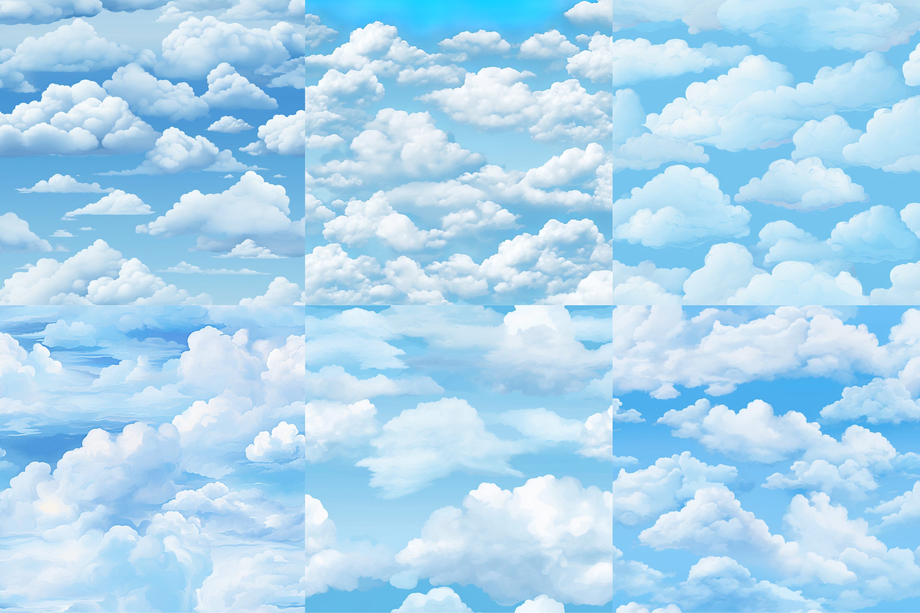 Clear Sky Digital Paper Printable Seamless Pattern Sky Background ...