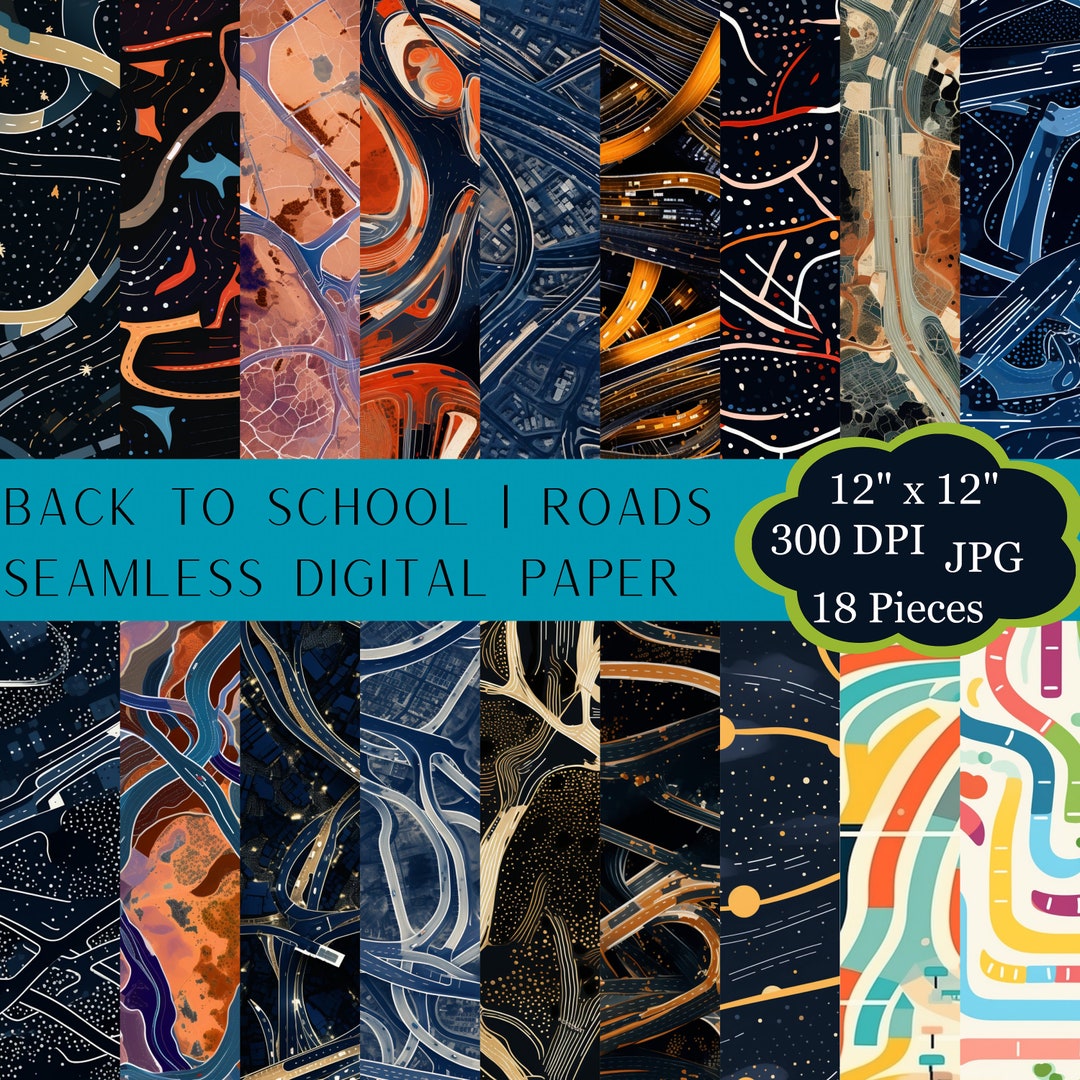 Back to School Digital Paper Printable Seamless Pattern School - Etsy