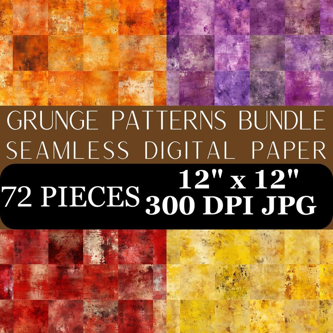 Grunge Patterns Digital Paper Printable Seamless Pattern Grunge ...
