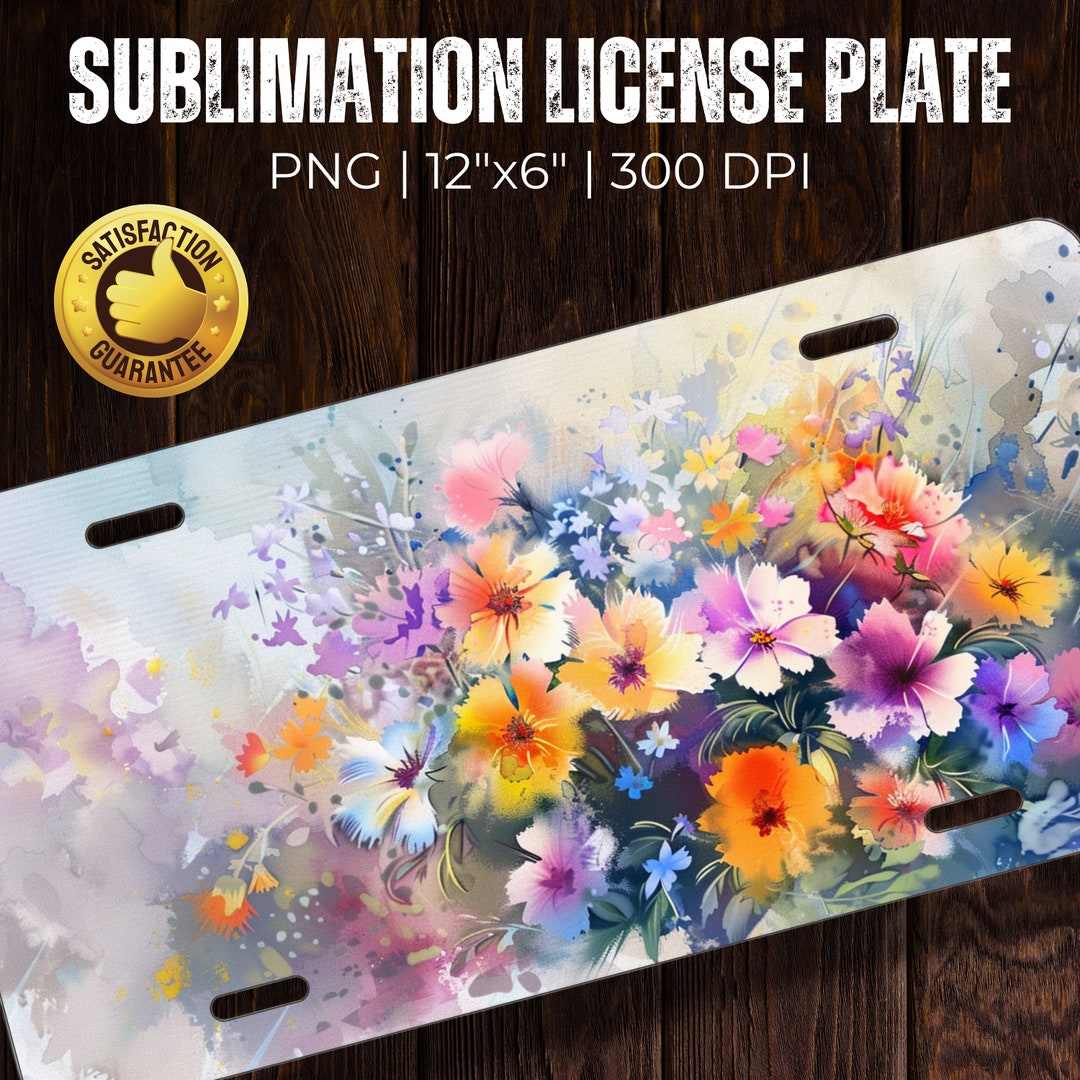 License Plate PNG, License Plate Design, Flower License Plate ...