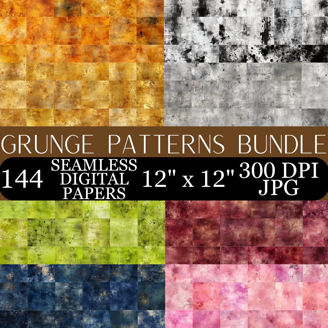 Grunge Patterns Digital Paper Printable Seamless Pattern Grunge ...