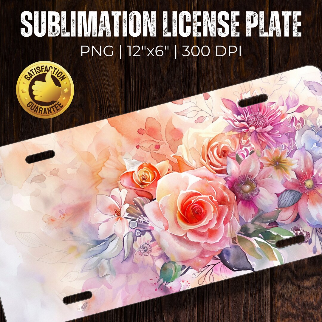 License Plate PNG, License Plate Design, Flower License Plate ...