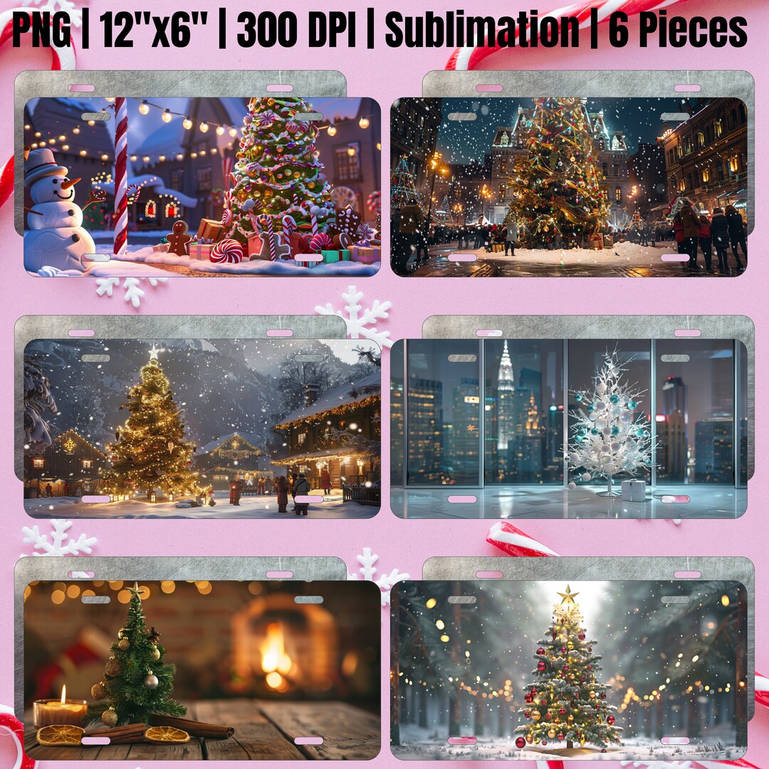 License Plate Bundle, License Plate PNG, Christmas License, Christmas ...