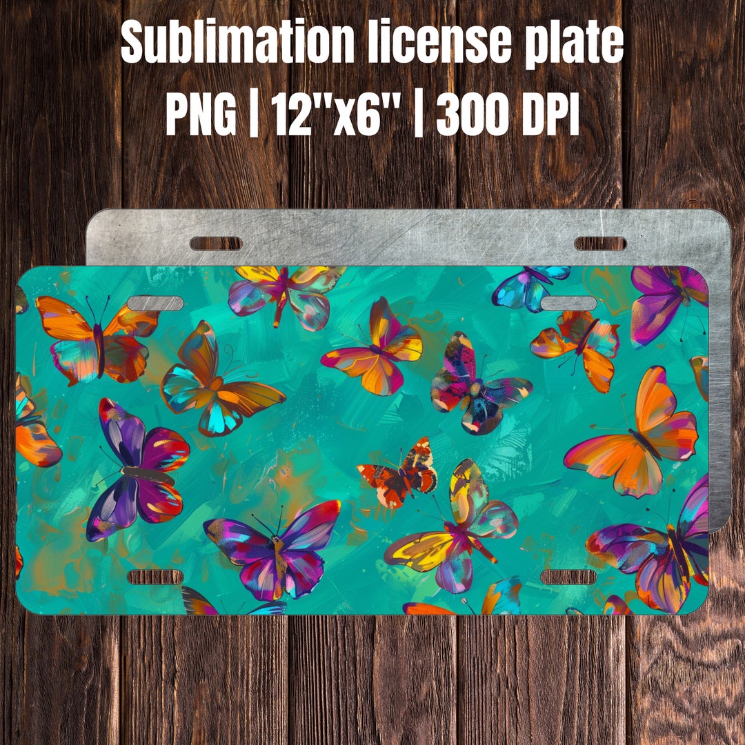 License Plate PNG, License Plate Design, Butterfly License PNG ...