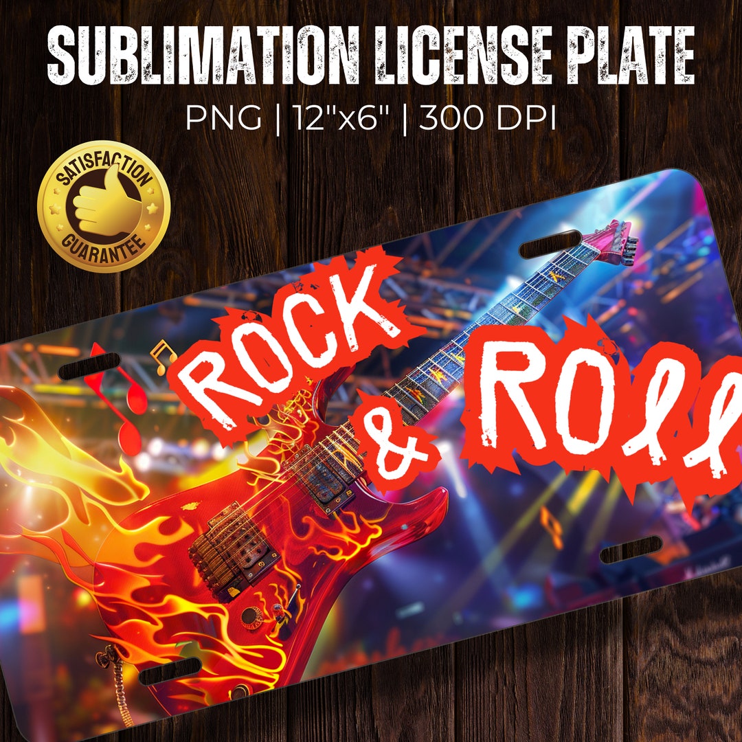 License Plate PNG, License Plate Design, Guitar License Plate, Rock and ...