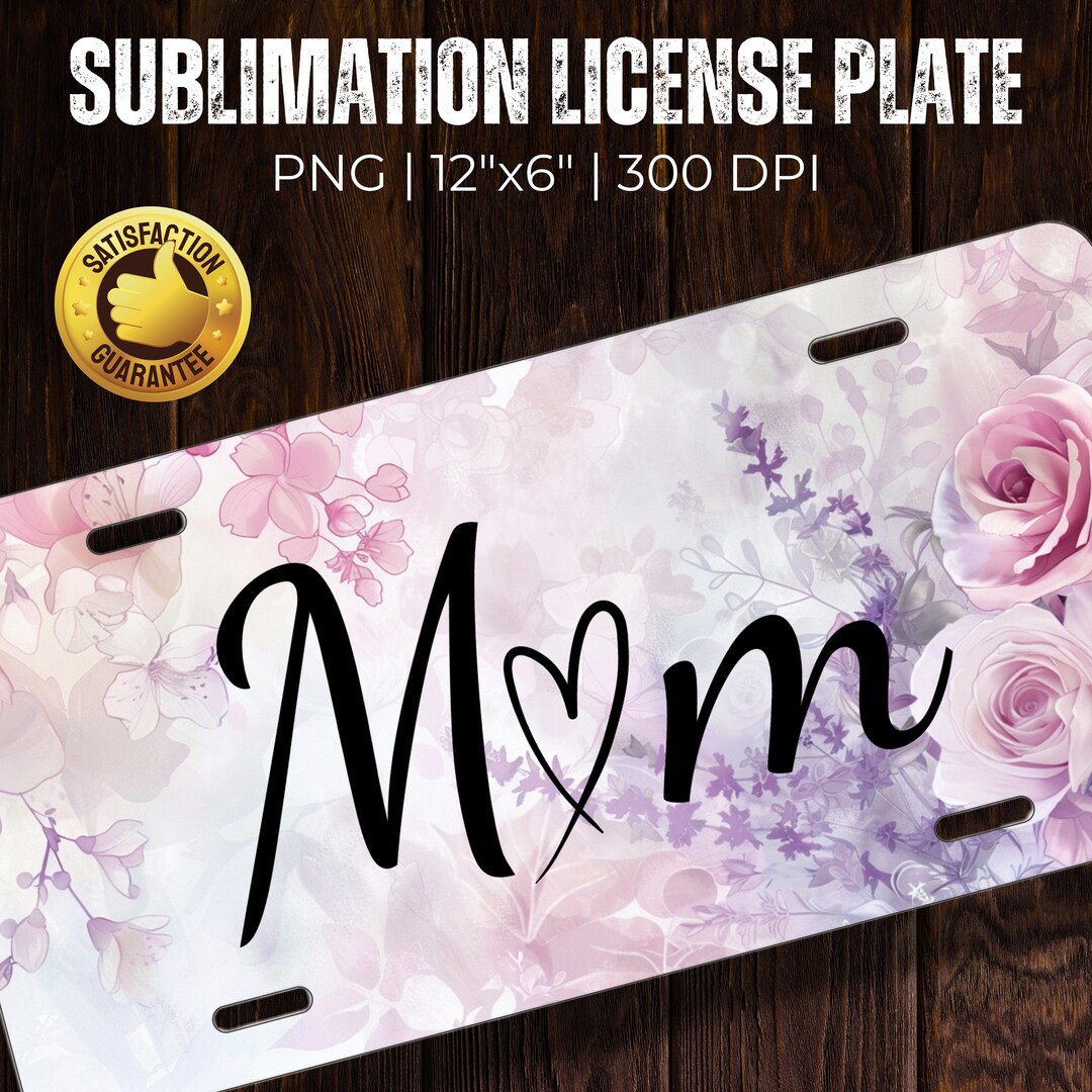 License Plate PNG, License Plate Design, Floral License Plate, Front ...