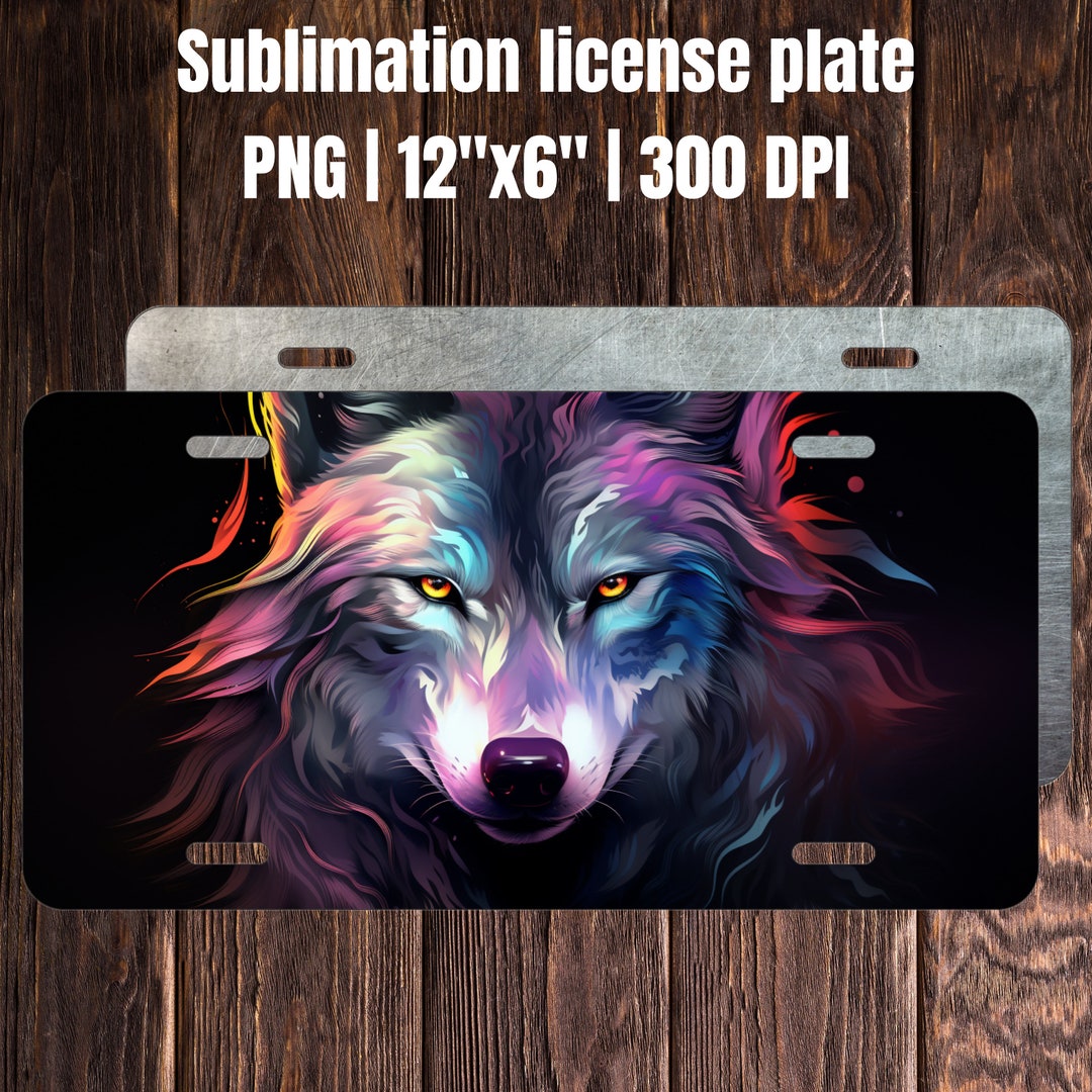 License Plate PNG, License Plate Design, Wolf PNG, Sublimation Design ...