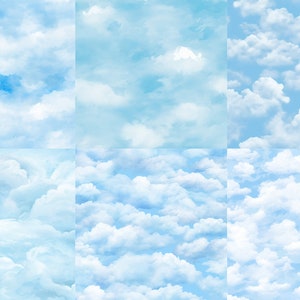 Clear Sky Digital Paper Printable Seamless Pattern Sky Background ...