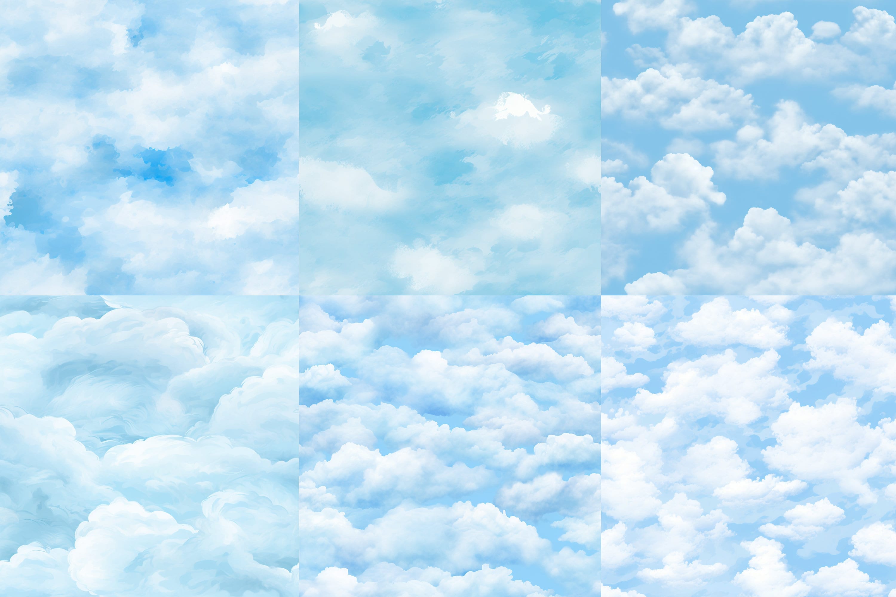 Clear Sky Digital Paper Printable Seamless Pattern Sky Background ...