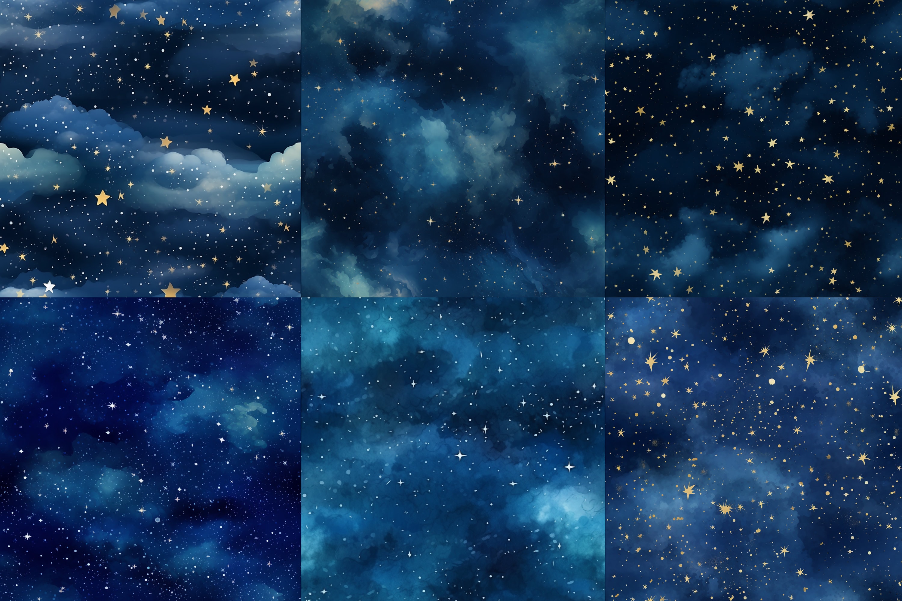 Starry Sky Digital Paper Printable Seamless Pattern Night Sky - Etsy