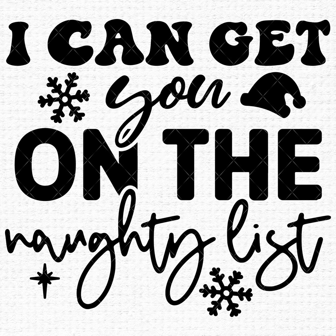 Santa Naughty List Svg For Shirts Funny Winter Holiday Retro Merry