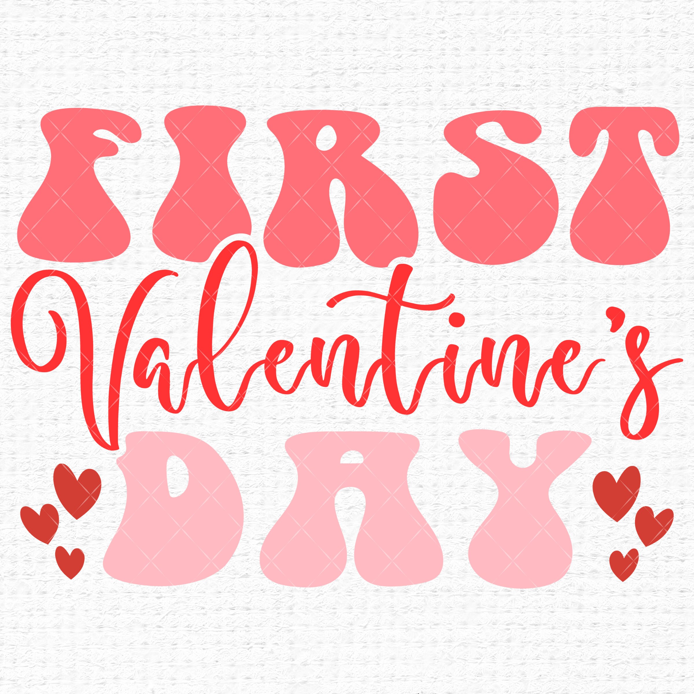 First Valentines Day Svg, Baby Boy Girl Kids Retro Valentine Svg for ...