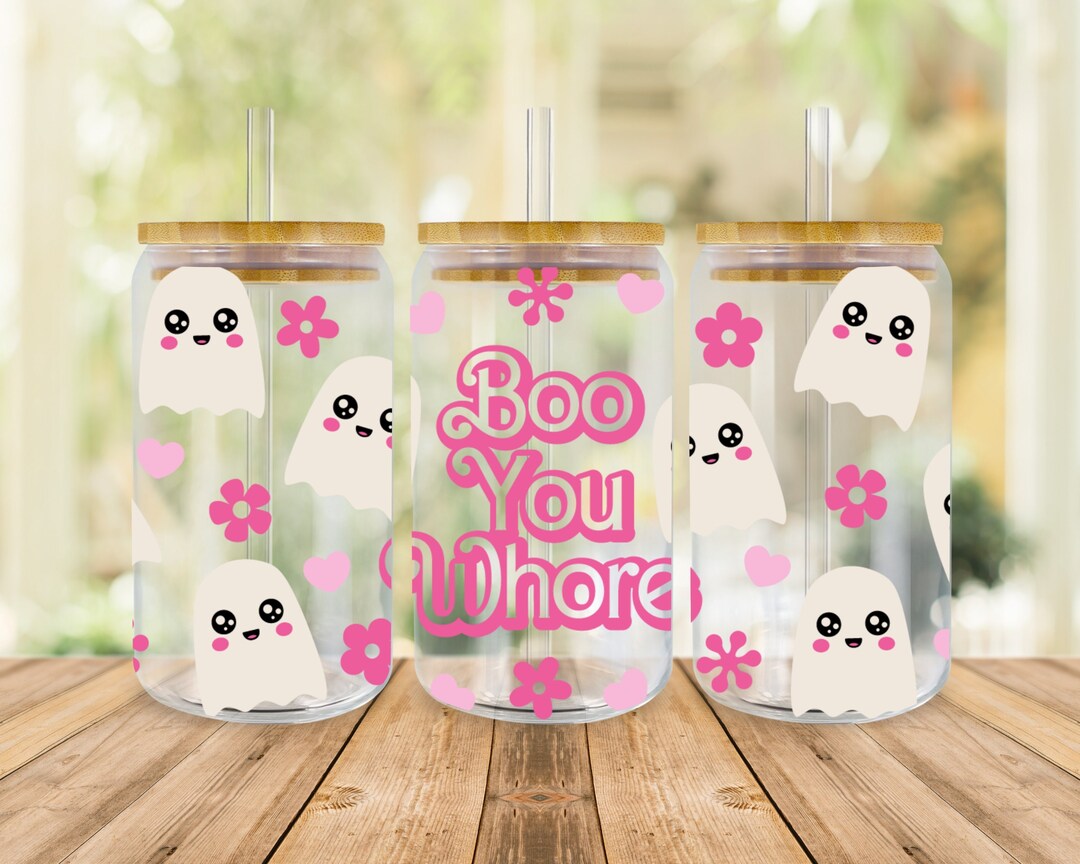 Boo Ghost Svg Libbey Glass Wrap Svg, Funny Cute Fall Halloween Spooky ...